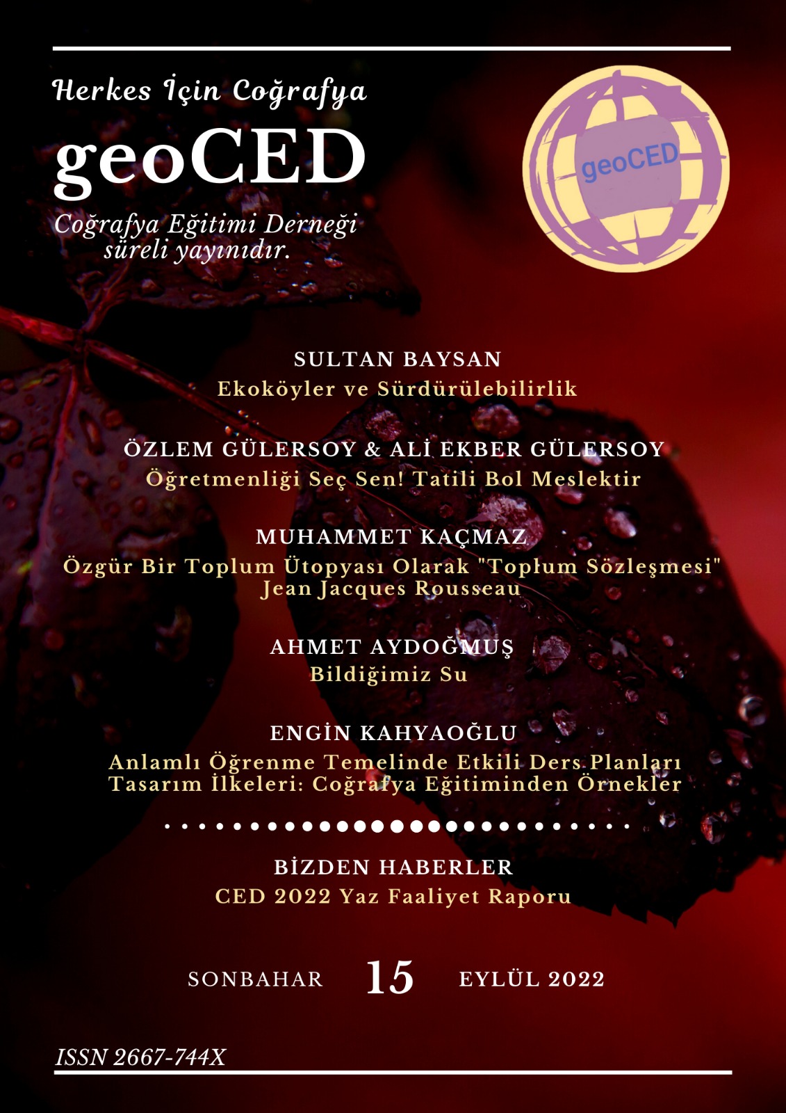 geoCED – Coğrafya Eğitimi Derneği süreli yayınıdır